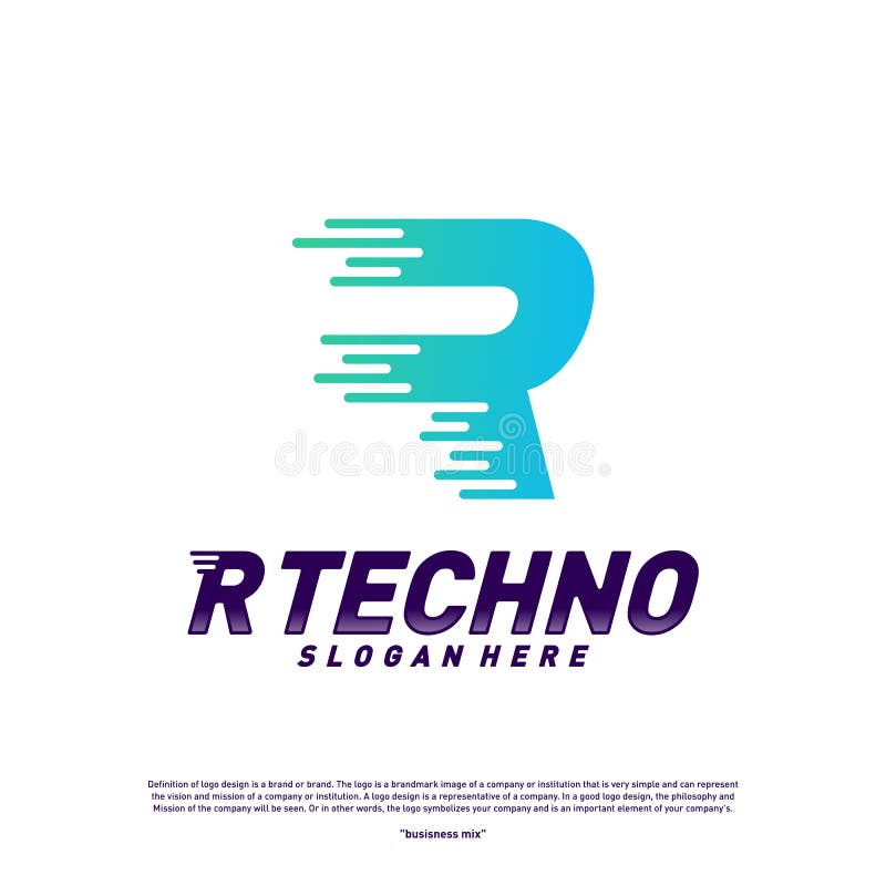 Letter R Digital Logo Design Concept Vector. Initial R Technology Logo ...