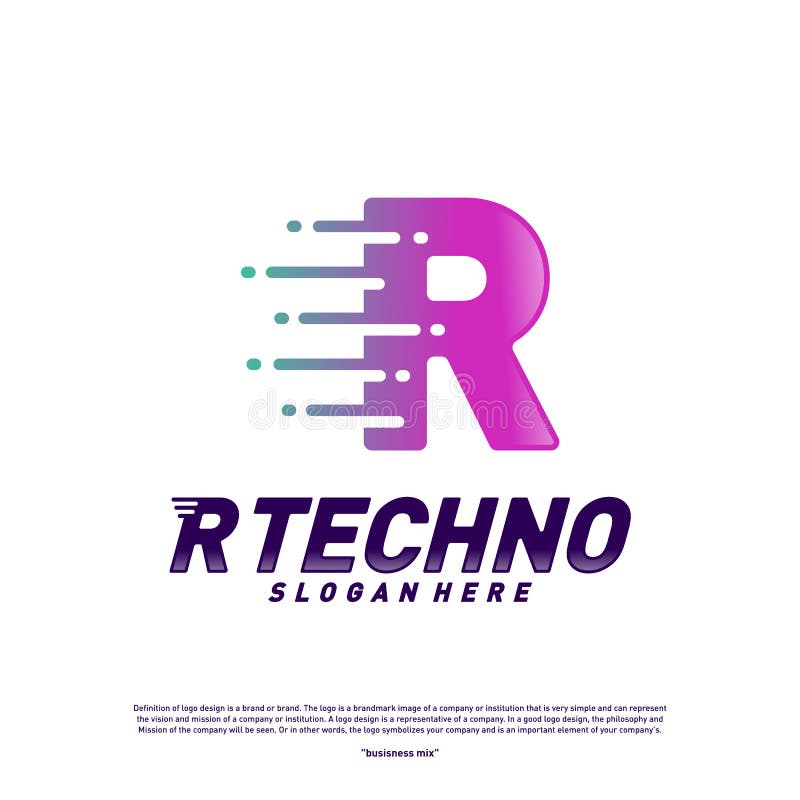 Letter R Digital Logo Design Concept Vector. Initial R Technology Logo ...