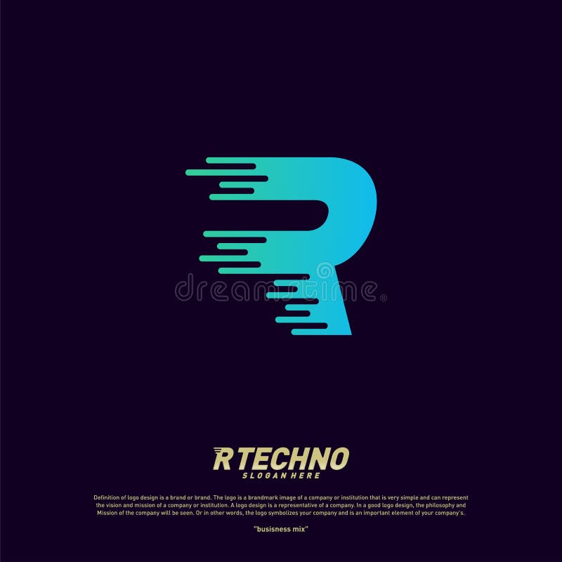 Letter R Digital Logo Design Concept Vector. Initial R Technology Logo ...
