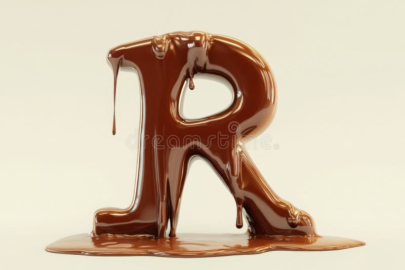 The Letter R is Dripping with Chocolate Stock Illustration ...