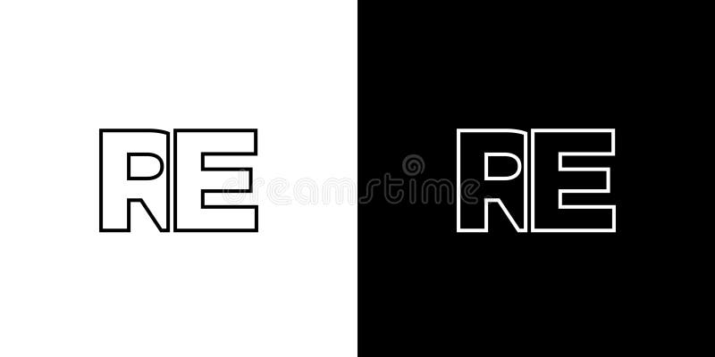 Letter R and E, RE Logo Design Template. Minimal Monogram Initial Based ...