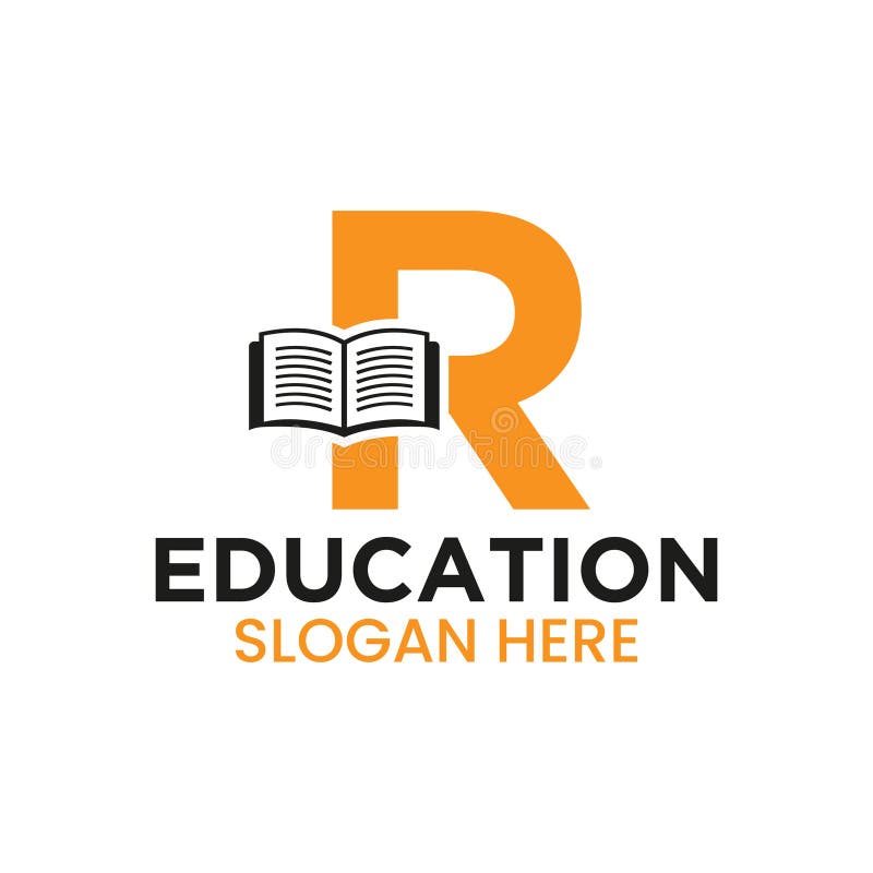 Letter R Education Logo Concept with Open Book Icon Template Stock ...