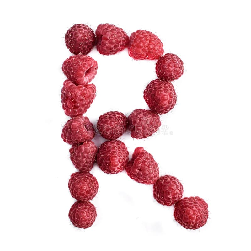 The Letter R of the English Alphabet of Red Ripe Raspberries Stock ...