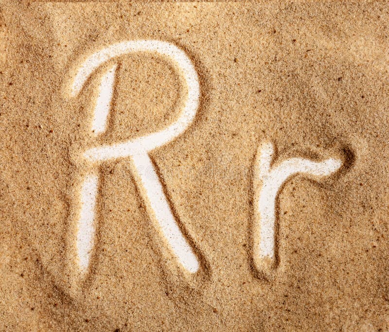 Letter T. English Handwritten Alphabet in the Sand Stock Image - Image ...