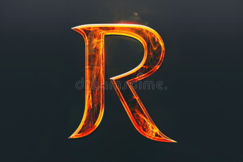 Letter R Engulfed in Flames, Suitable for Fiery Concepts Stock Photo ...