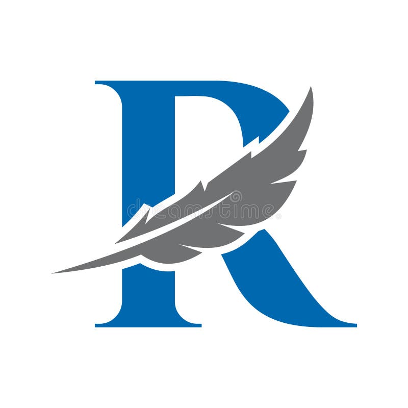 Letter R Feather Logo Vector Template. Law Logo Bird Feather Symbol ...