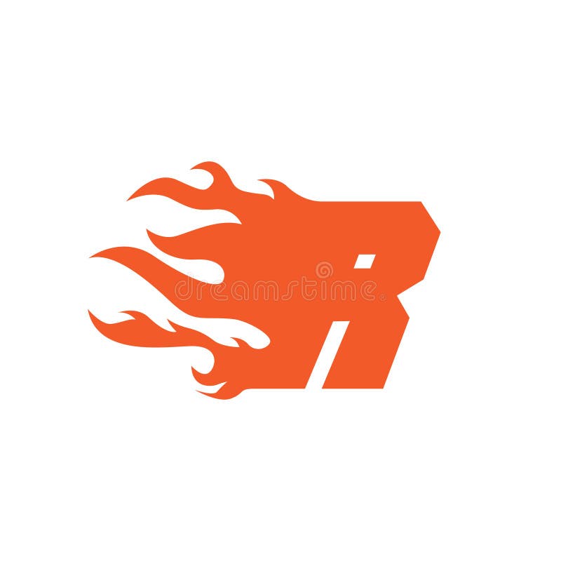 Letter R with Fire Flame Logo Design Vector Graphic Symbol Icon ...