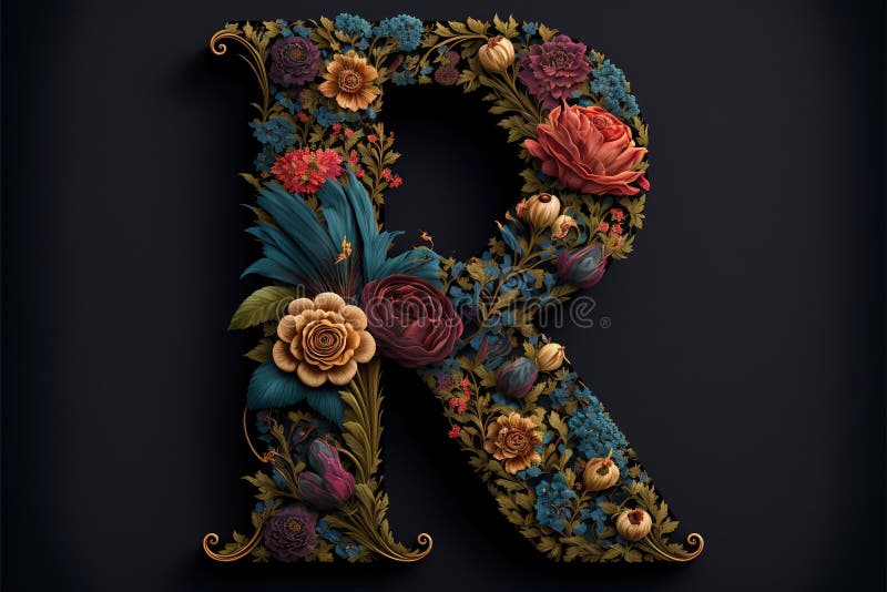 Letter R Flower Stock Illustrations – 1,647 Letter R Flower Stock ...