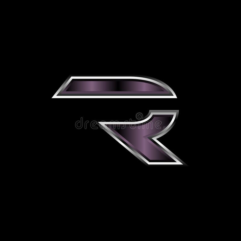 Letter R Geometric Modern Business Metallic Icon Technology Design Logo ...