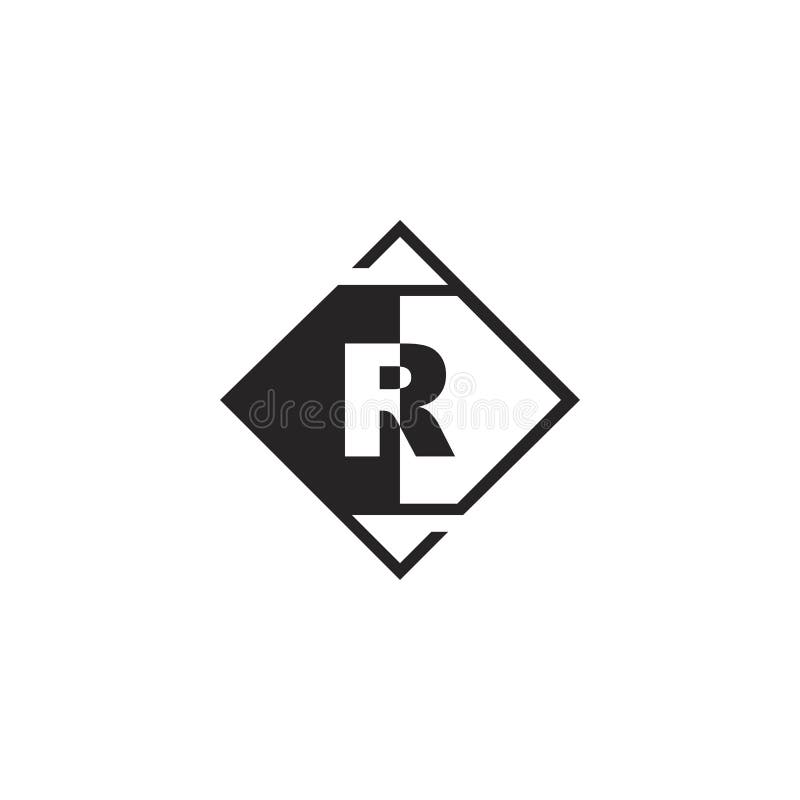 Letter R Geometrical Logo Negative Space Vector Design Stock Vector ...