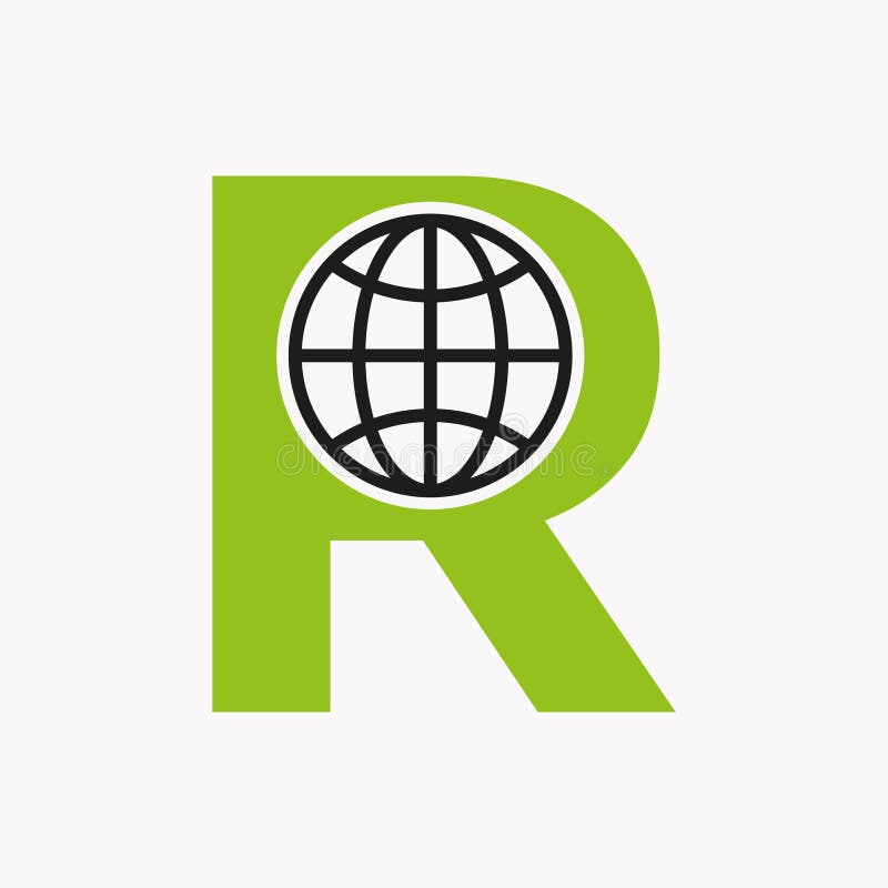 Letter R Global Logo Design. Global Logotype Symbol Vector Template ...