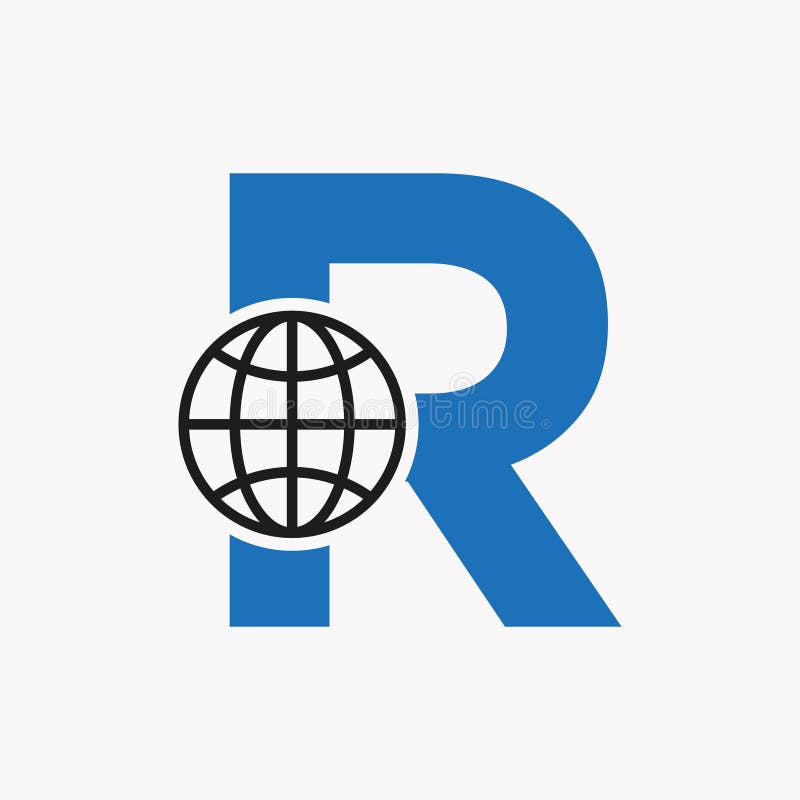 Letter R Global Logo Design. Global Logotype Symbol Vector Template ...