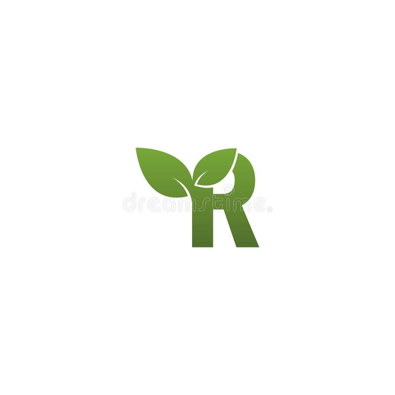 Letter R with Green Leaf Symbol Logo Stock Vector - Illustration of ...