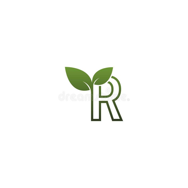 Letter R with Green Leaf Symbol Logo Stock Vector - Illustration of ...