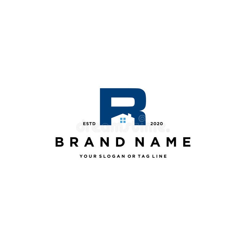 Letter R Home Logo Design Vector Stock Vector - Illustration of ...