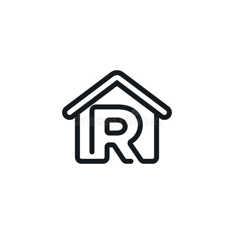 Letter R in House Icon Vector Design Template Stock Vector ...