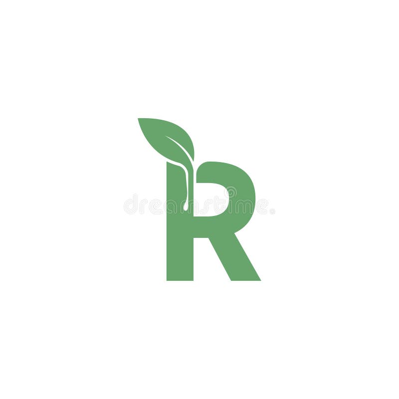 Letter R Icon Leaf Design Concept Template Stock Vector - Illustration ...