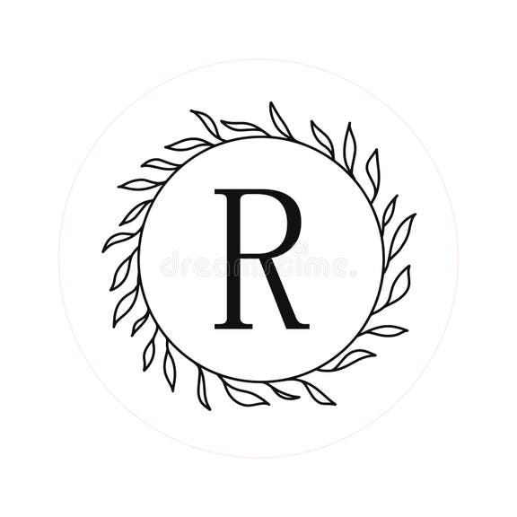 Letter "R" Initials with Round Floral Frames, Vector Monogram Logo ...