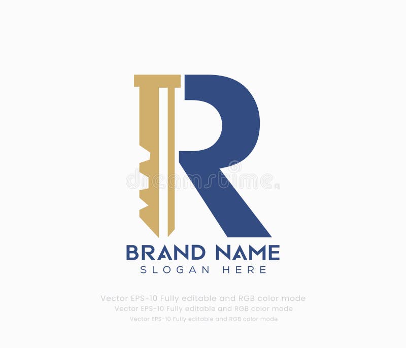 Letter R key logo stock vector. Illustration of brand - 269732611