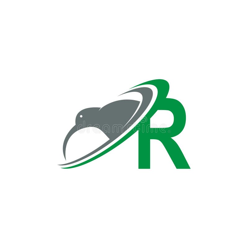 Letter R with Kiwi Bird Logo Icon Design Vector Stock Vector ...
