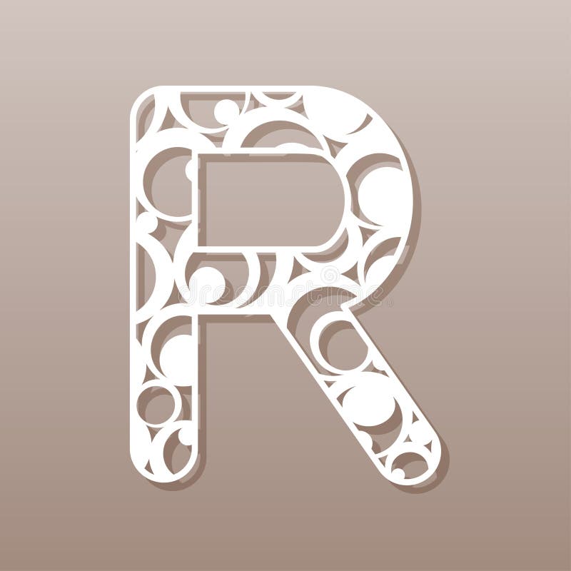 Letter ` R ` for Laser Cutting. English Alphabet. Vector Illustration ...