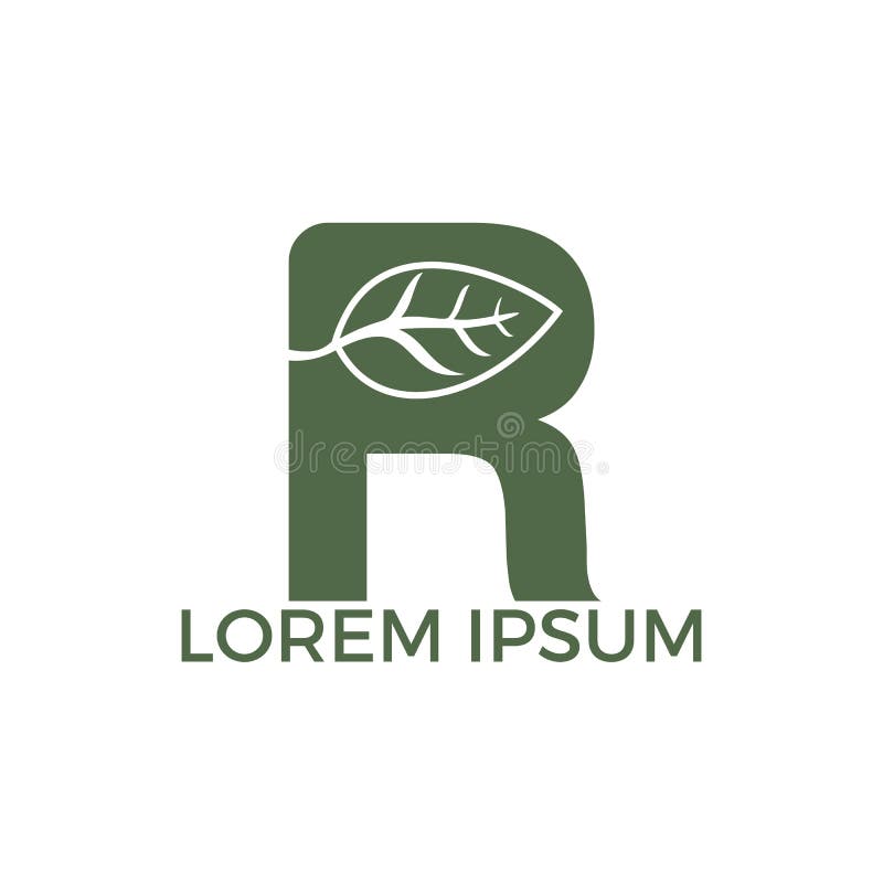 Letter R with Leaf Logo Template Vector. Stock Vector - Illustration of ...