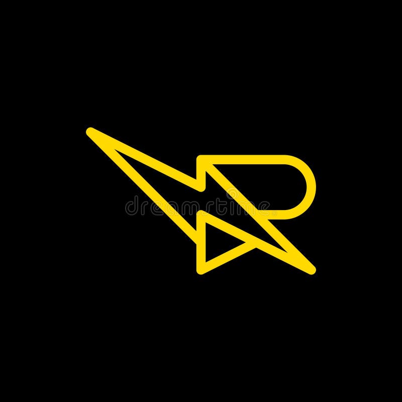 Letter R and Lightning Bolt Combination, Thunder Bolt Design Logo ...