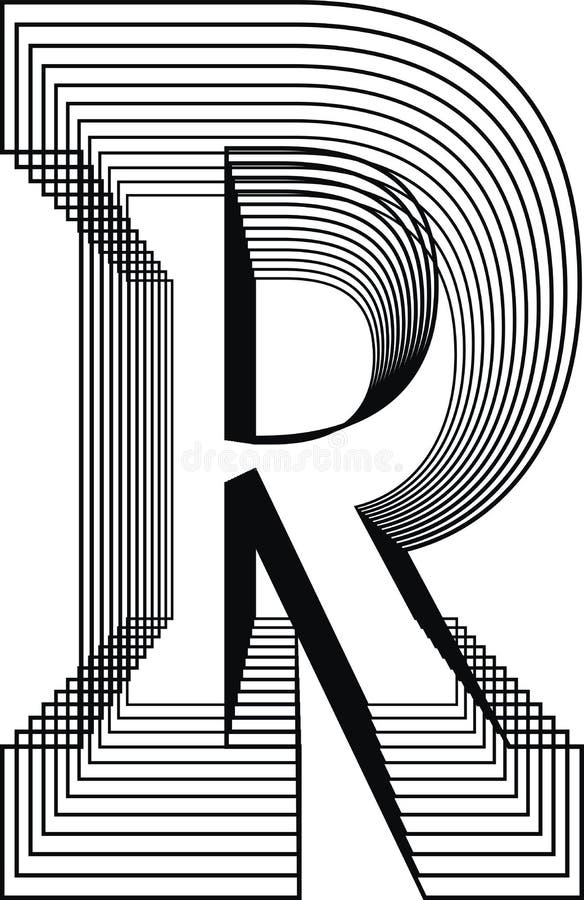 Letter R Line Logo Icon Design Stock Vector - Illustration of play ...