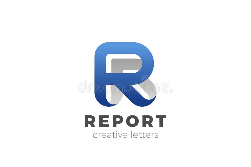 Letter R Logo Design Vector Template Ribbon Font Style Typography Stock ...