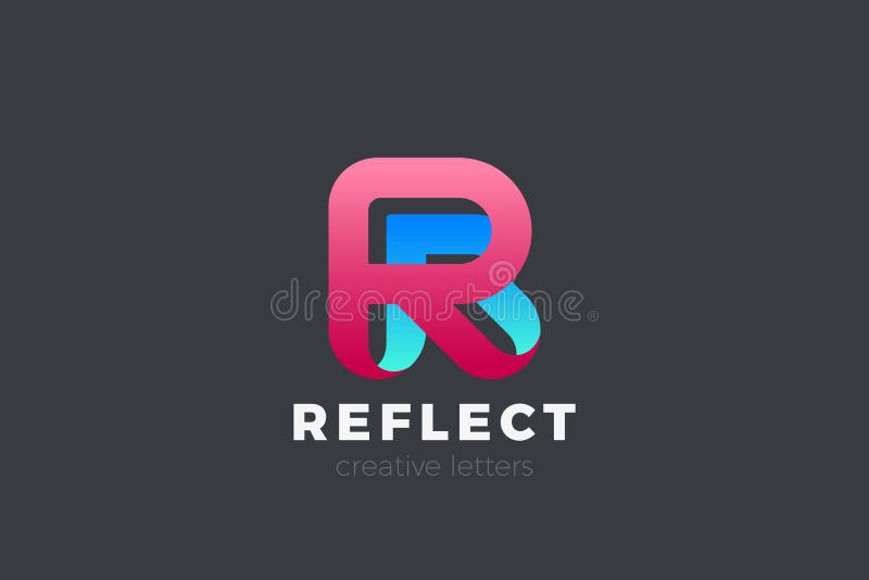 Letter R Logo Design Vector Template Ribbon Font Style Typography Stock ...