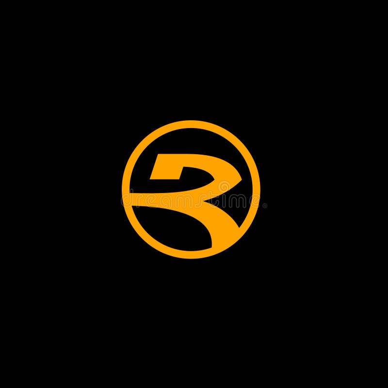 Letter R Logo with Orange Color Stock Vector - Illustration of color ...