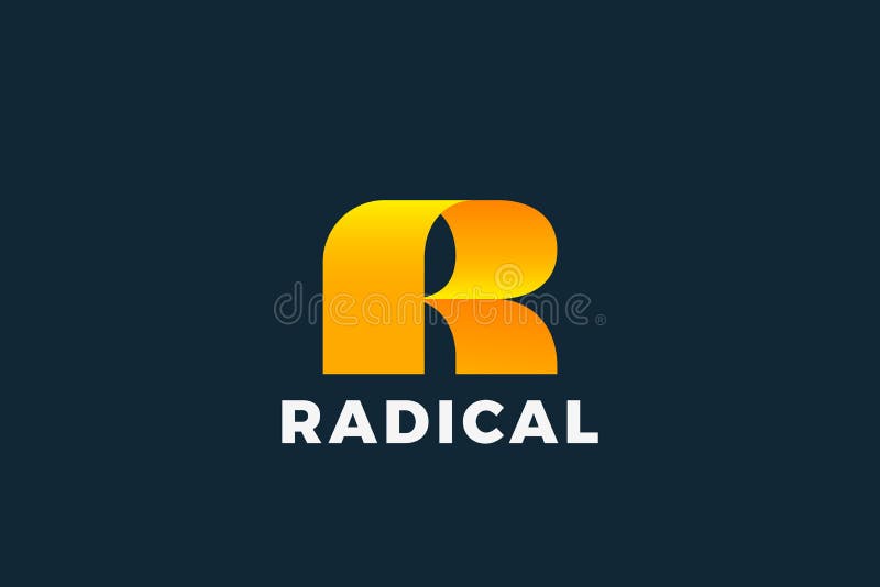 Letter R Logo Ribbon Design Vector Template. Monogram Logotype Concept ...