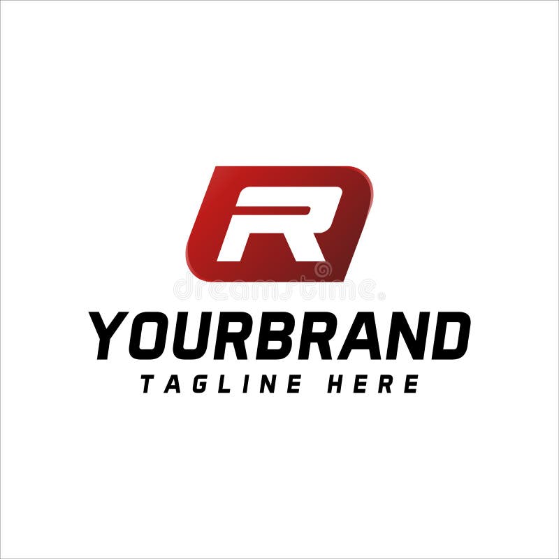 Letter R Logo with Shape, Isolated on Red and White Stock Vector ...