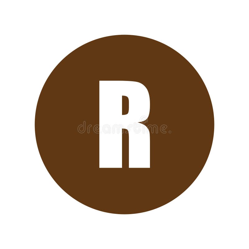 Letter R Logo Symbol in Brown Circle. Stock Vector - Illustration of ...