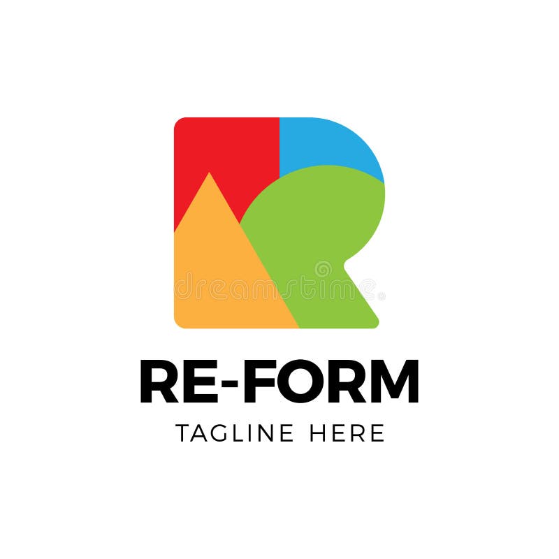 Letter R Logotype. Colorful Overlay Vector Icon Logo Stock Illustration ...