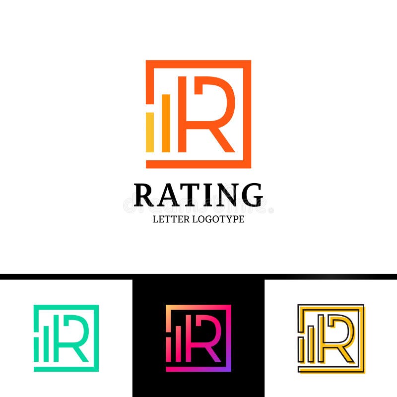 Letter R Logotype with Rate Top Line Stock Illustration - Illustration ...