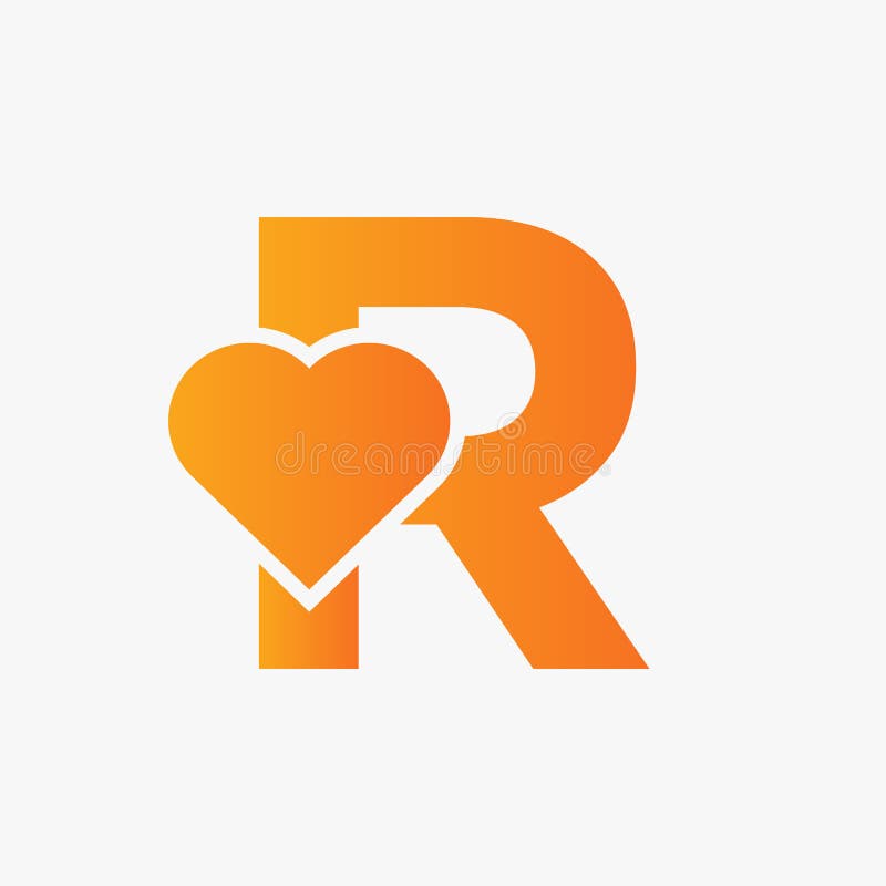 Letter R Love Symbol and Heart Icon Concept Vector Template Stock ...