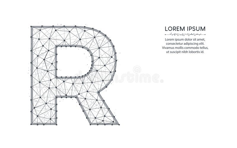 Letter R Low Poly Design, Alphabet Abstract Geometric Image Stock ...