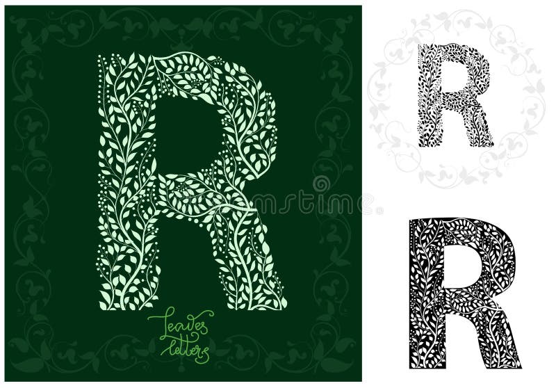 Letter R Leaves Stock Illustrations – 751 Letter R Leaves Stock ...