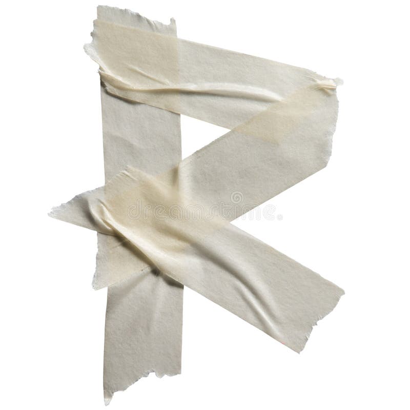 Letter R Made of Off-white Color Masking Tape Stock Photo - Image of ...