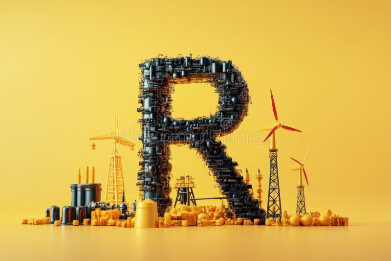 The Letter R is Made Up of Many Different Objects, Including a Windmill ...