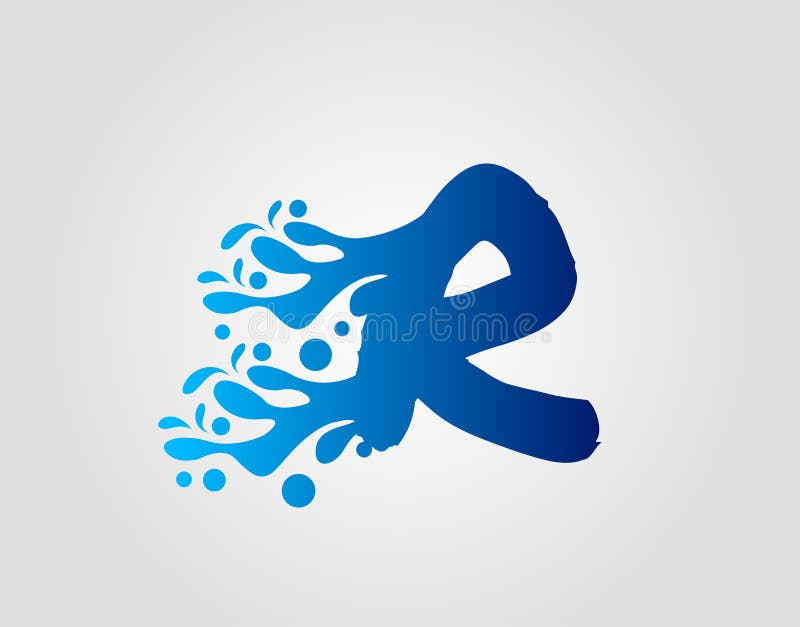 Letter R Met Splash Water Logo-vector Vector Illustratie - Illustration ...