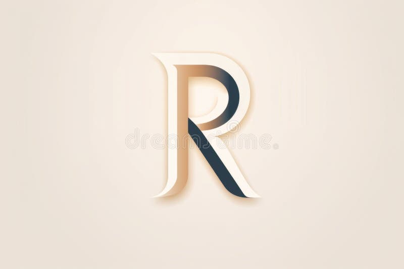 Letter R, Minimalist Style, on White Background Stock Illustration ...