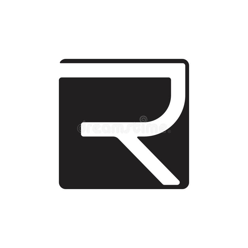 Letter R Negative Space Square Logo Stock Vector - Illustration of ...