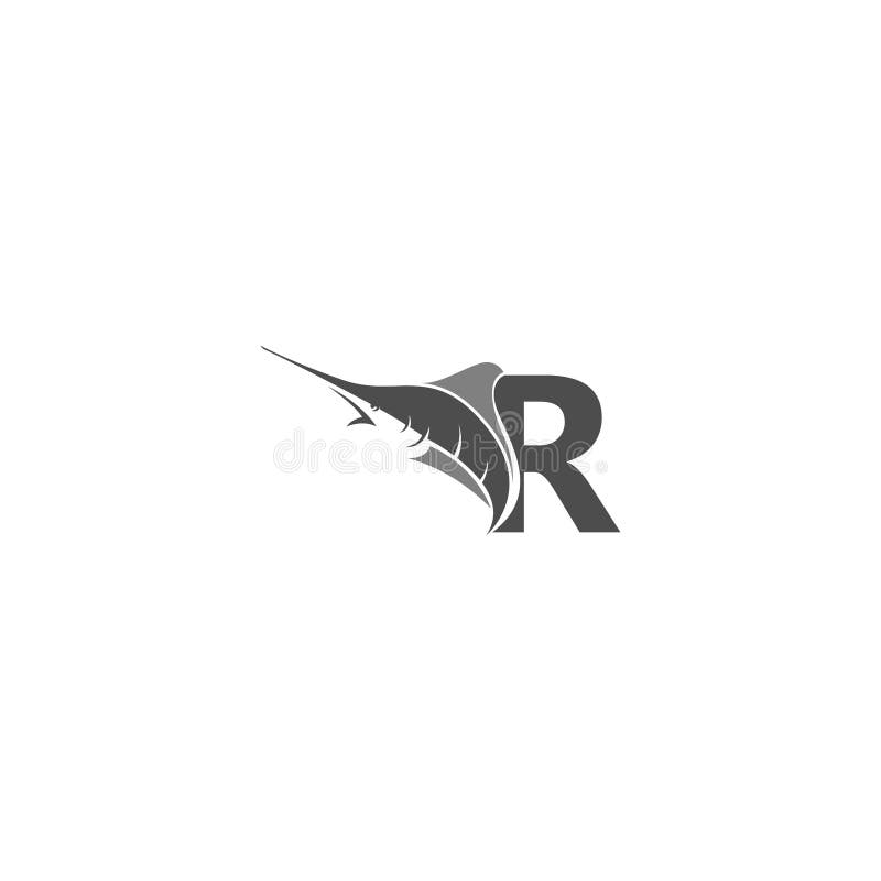Letter R with Ocean Fish Icon Template Stock Vector - Illustration of ...