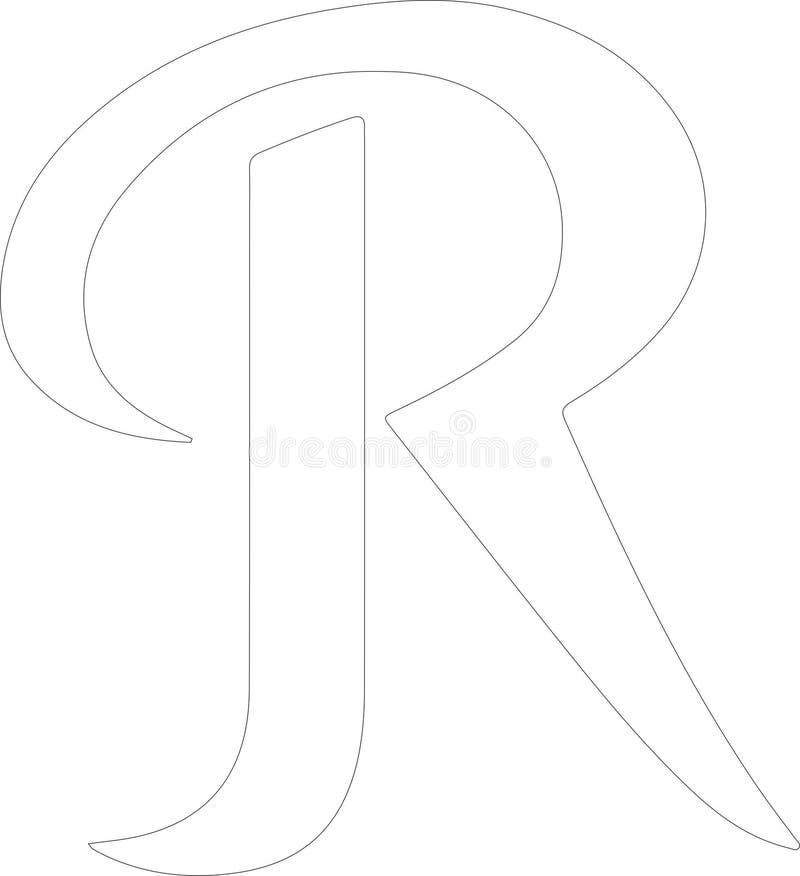Letter R Outline Silhouette Generative Ai Stock Vector - Illustration ...