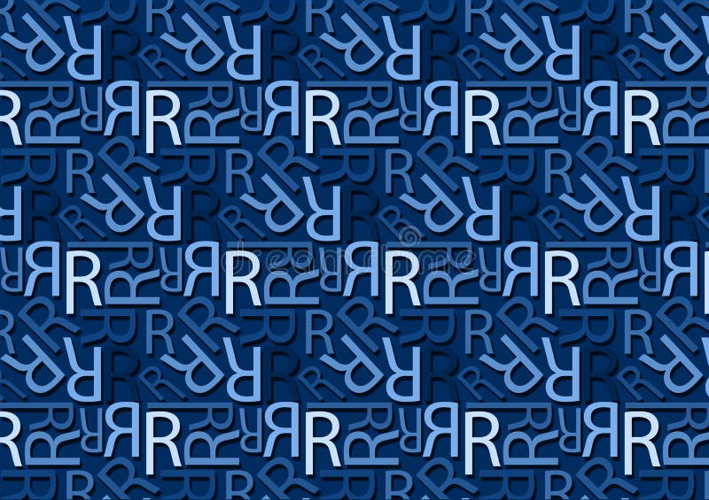 Letter R Pattern in Different Colored Blue Shades for Wallpaper Stock ...