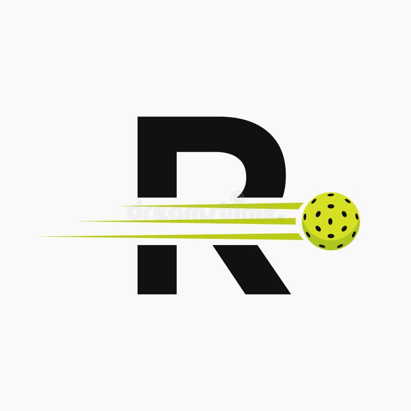 Letter R Pickleball Logo Symbol. Pickle Ball Logotype Vector Template ...