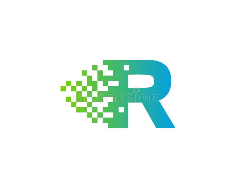 Letter R Pixel Icon Logo Design Element Stock Vector - Illustration of ...