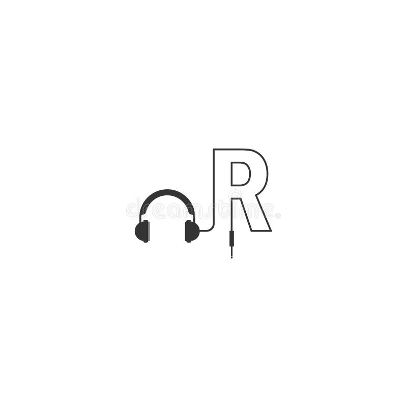 Letter R and podcast logo stock vector. Illustration of font - 189569236